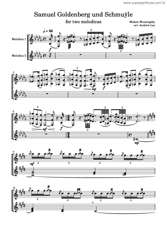 Super Partituras - [2Melodica Arr.] Samuel Goldenberg And Schmuÿle ...